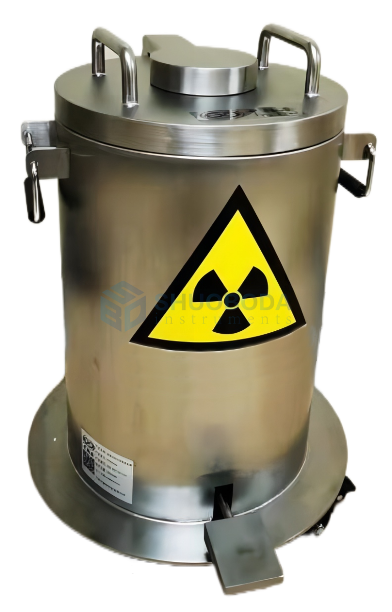 Foot-operated radioactive lead waste bin - Shuoboda